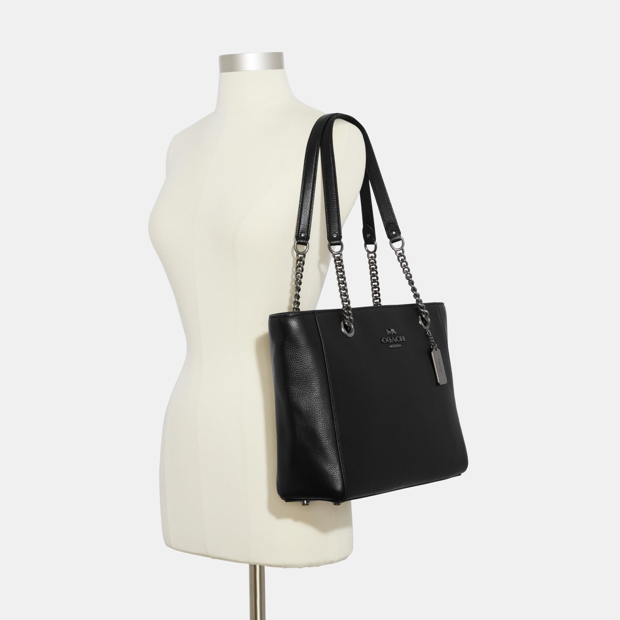 COACH Cammie Chain Tote, Brown Black