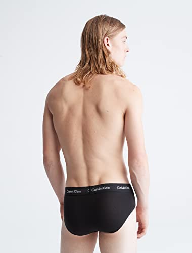 Calvin Klein Men's Cotton Stretch 7-Pack Hip Brief, Black, M