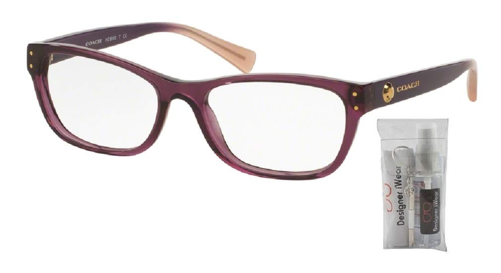 Coach HC6082 5353 53M Black/Wild Beast Rectangle Eyeglasses For Women+ BUNDLE With Designer iWear Eyewear Kit