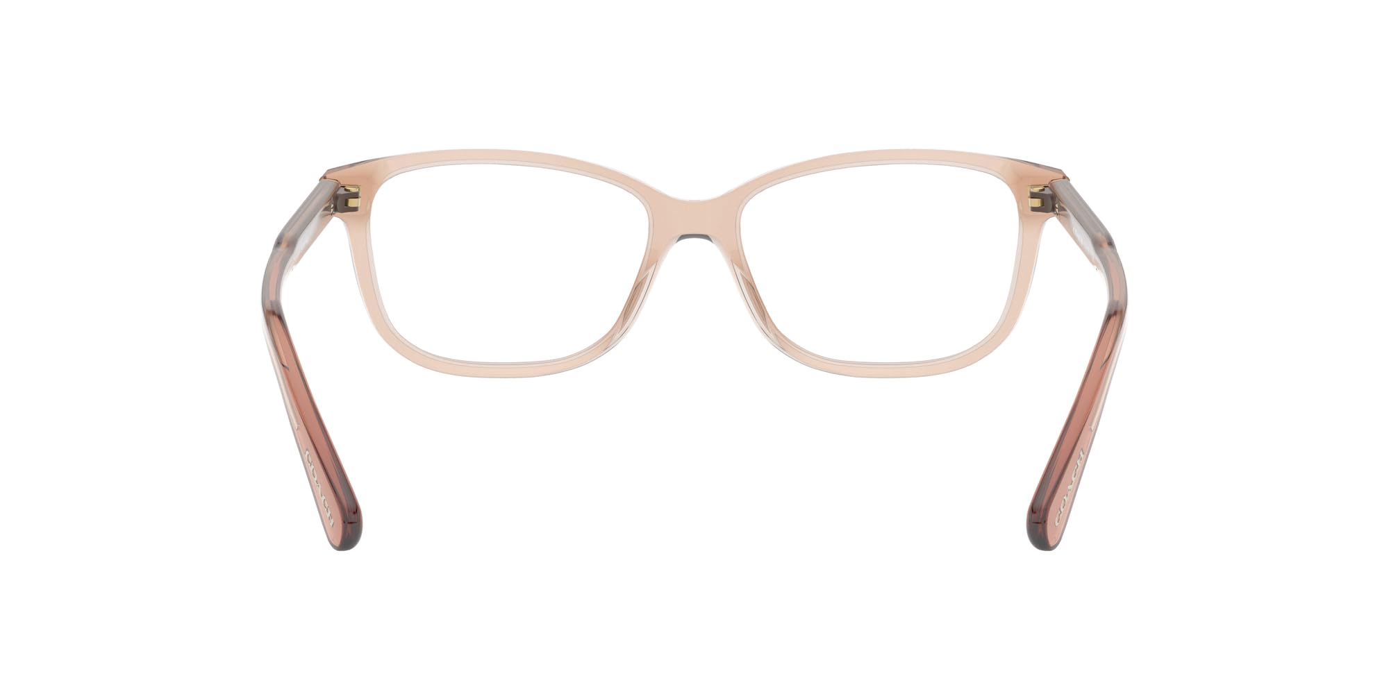 Coach HC6143 Prescription Eyewear Frames, Transparent Peach/Demo Lens, 52 mm