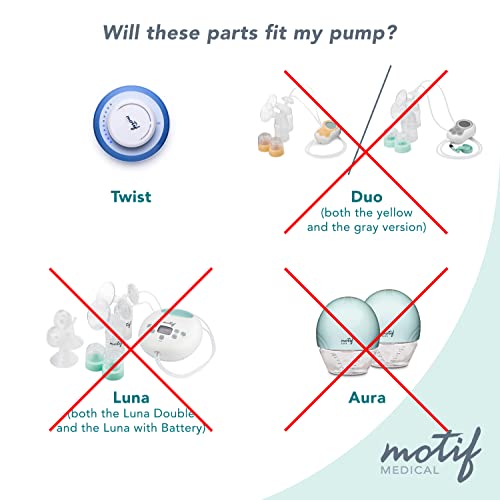 Motif Medical, Set of 2 Twist Valves and Membranes, Replacement Parts for Motif Twist Breast Pump