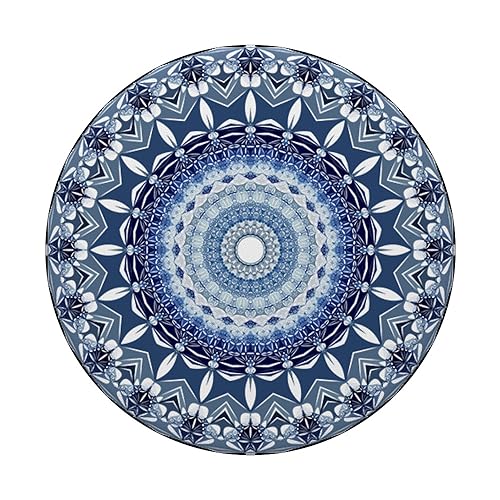 Mandala Blue beautiful Pattern PopSockets PopGrip: Swappable Grip for Phones & Tablets PopSockets Standard PopGrip
