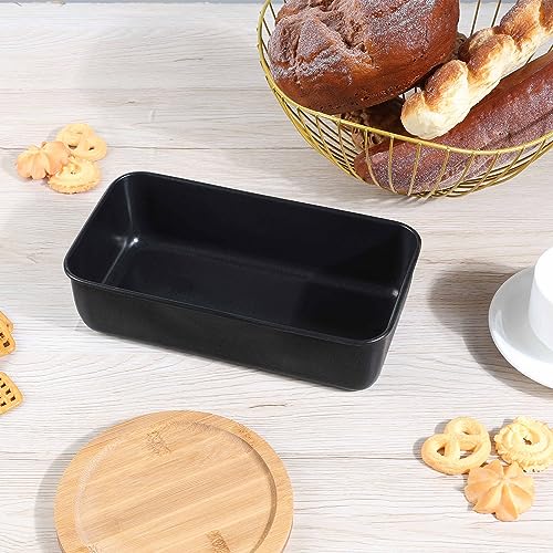 Herogo Non-Stick Loaf Pan, 9 x 5 Inch Stainless Steel Meatloaf Baking Pan for Baking Bread Meatloaf Brownie Lasagna, Black Rectangle Bread Loaf Pan for Homemade Bread, Oven Safe