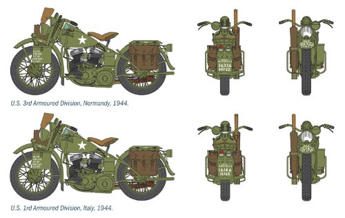 Italeri 1: 35 U.S. Motorcycles WWII 0322S