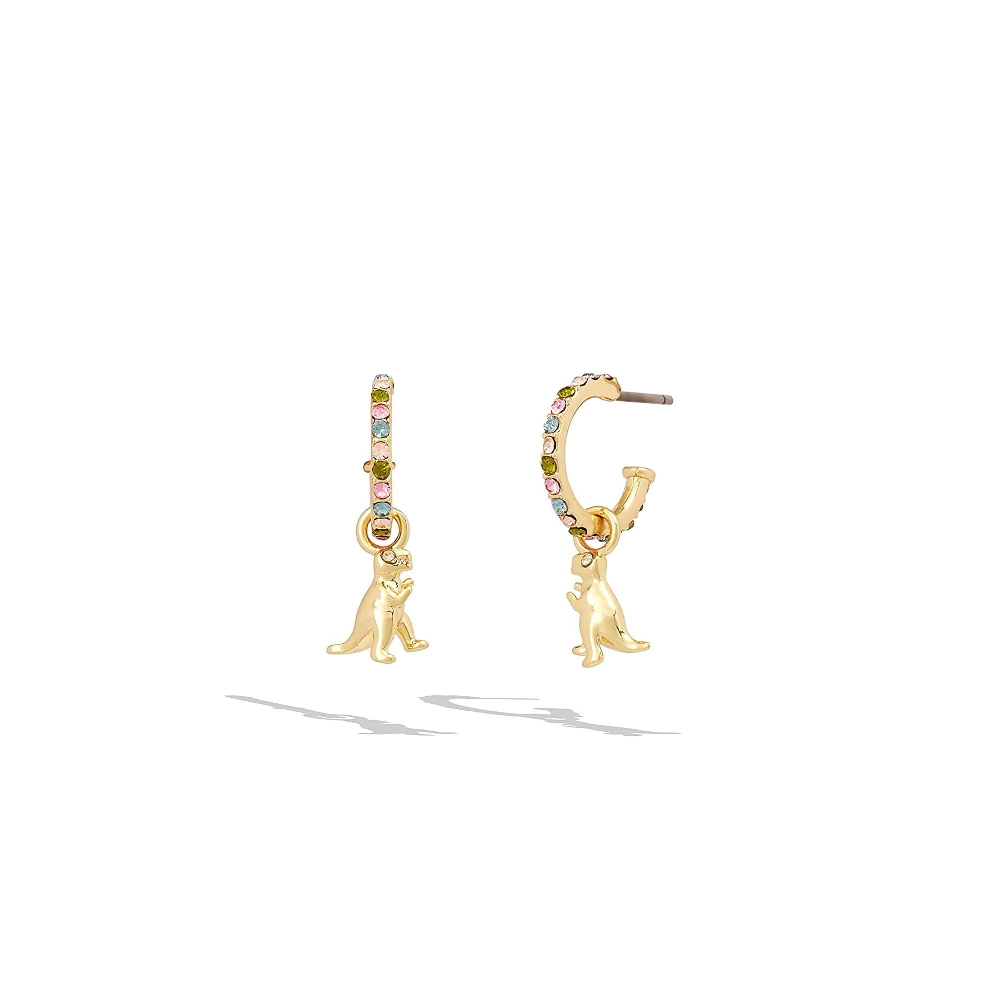 COACH Rexy Pave Huggie Earrings Multi One Size