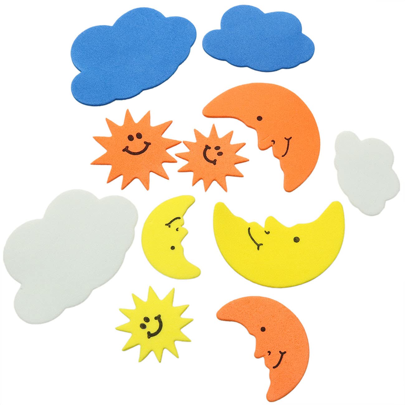 CSNSD 75PCS The Sun,The Moon, The Star,The Clouds Shapes Self-Adhesive Foam Stickers for Craft Art Project