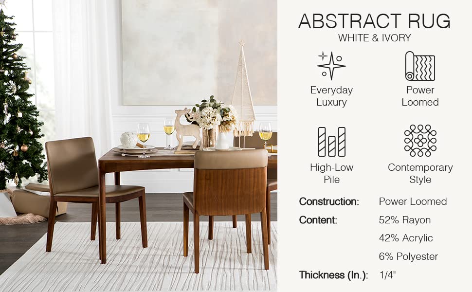 Jaipur Living Soft 8x8 Square Area Rug, Abstract, White/Ivory