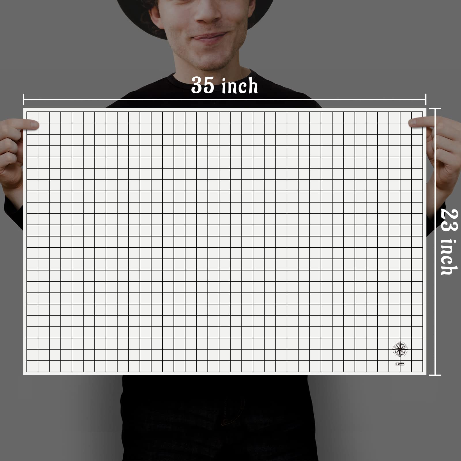 DND RPG Gaming Mat Silicone Battle Board Double-Sided Square & Hex 23"x35" - Foldable and Rollable - Perfect for Dungeons Dragons, Pathfinder and Role Playing Game