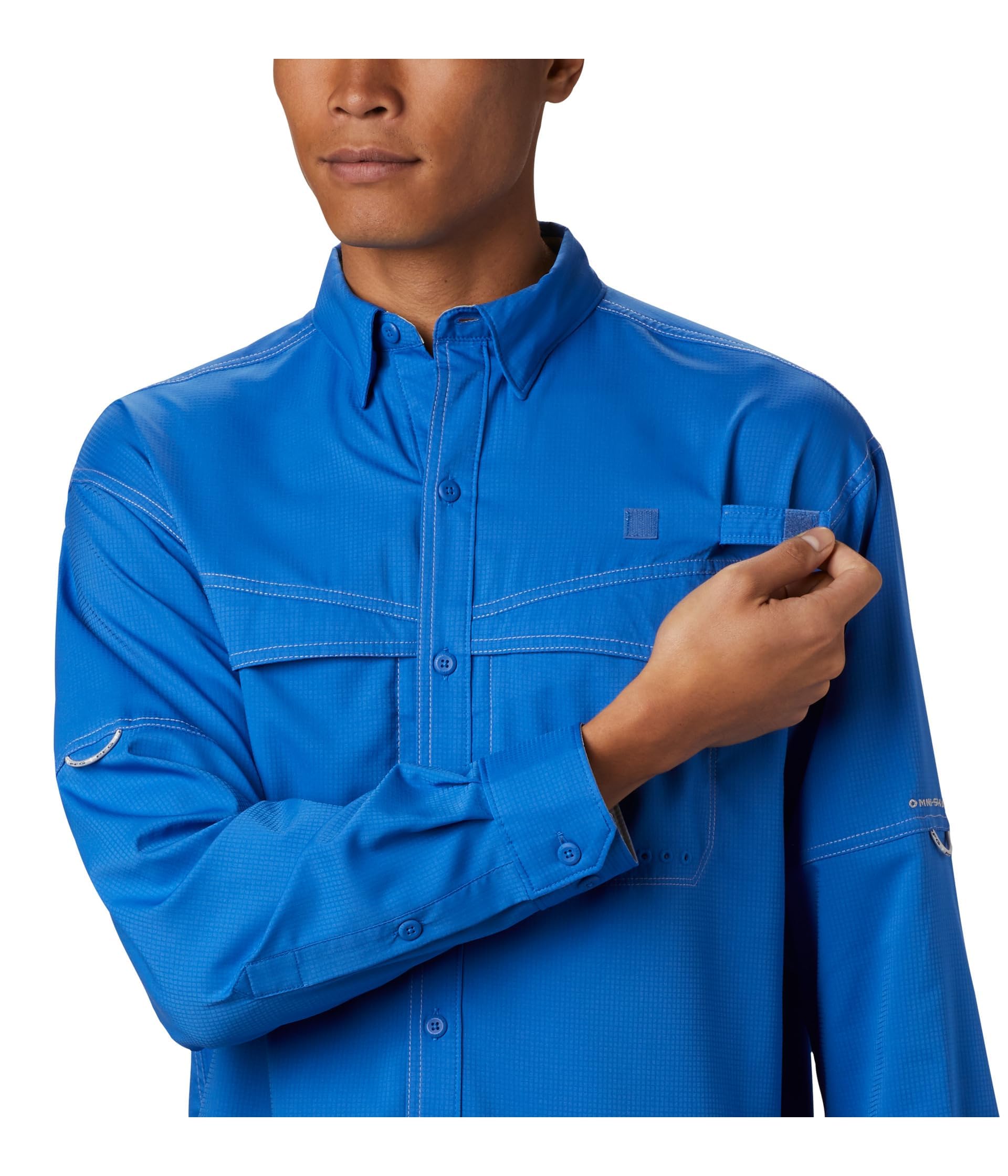 Columbia Men's Low Drag Offshore Short Sleeve Shirt, UPF 40 Protection, Moisture Wicking Fabric, Vivid Blue, X-Large