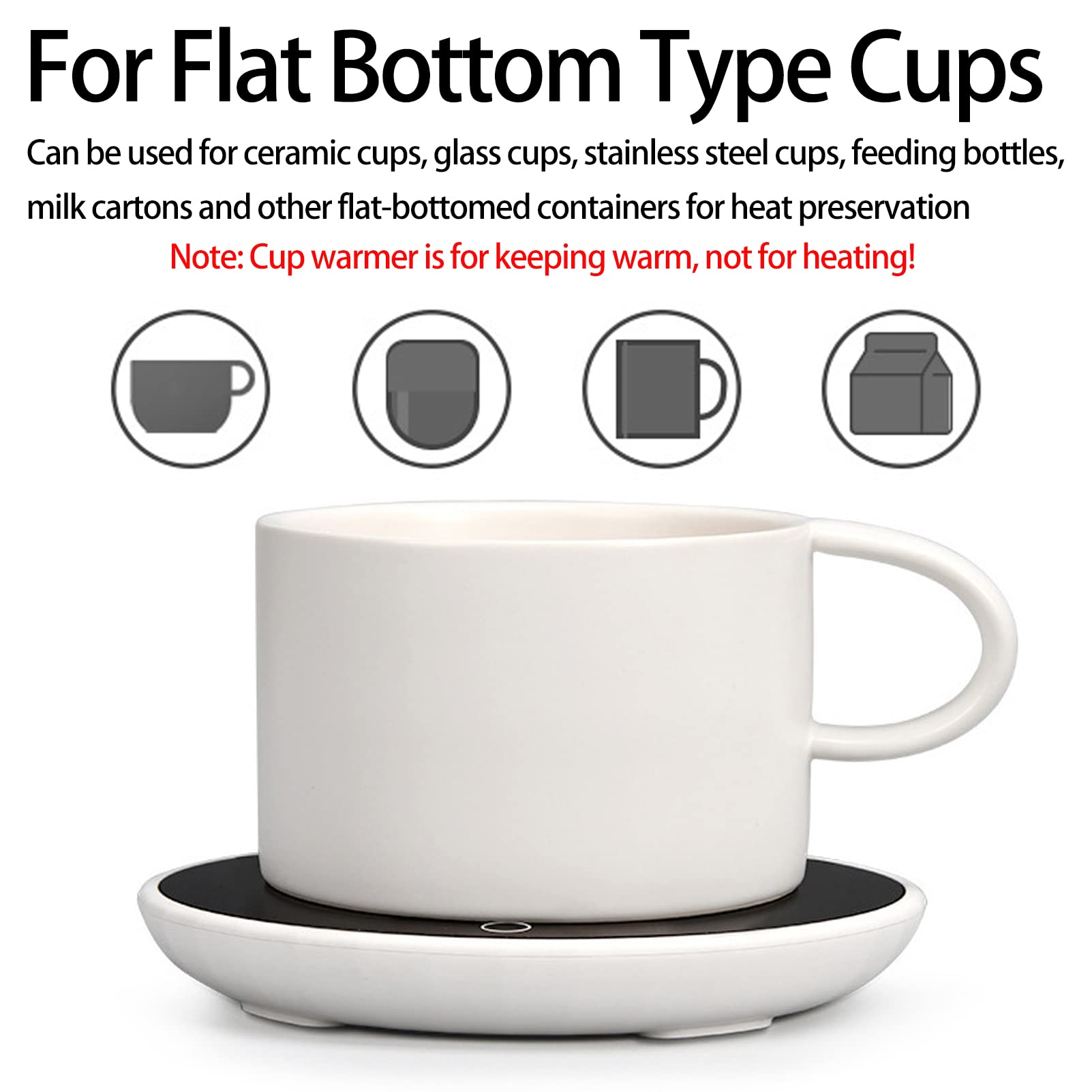 Coffee Mug Warmer,SAINSWIN Gravity-Induction Cup Warmer for Desk - Keep Coffee,Tea, Hot Chocolate, Milk Warm with Auto On/Off,As a Gift Electric Heating Plate for All Cups/Mugs