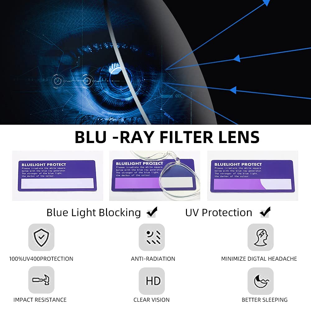 DANAMY Blue Light Blocking Glasses for Men & Women - Computer Reading | Anti Headache Fake Glasses,Square Nerd Eyeglasses(Pack of 2)
