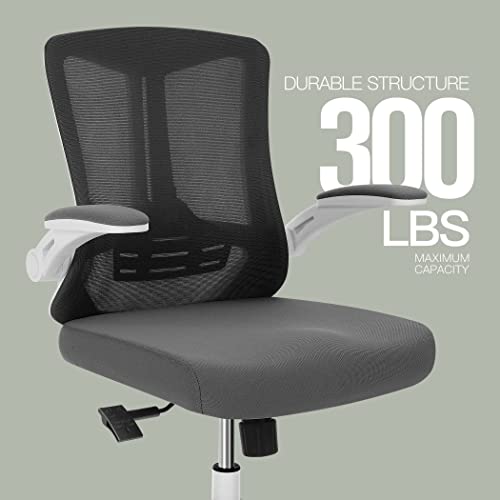 Eognyzie Home Office Desk Chairs with Ergonomic Adjustable Back Support, Mesh Computer Gaming Chair with Adjustable Ergonomic Lumbar Support for Home Office Work