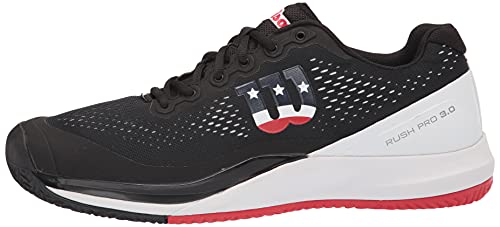 Wilson Men's Rush PRO 3.0 PB Pickleball Shoe, Black/White/Infrared, 10