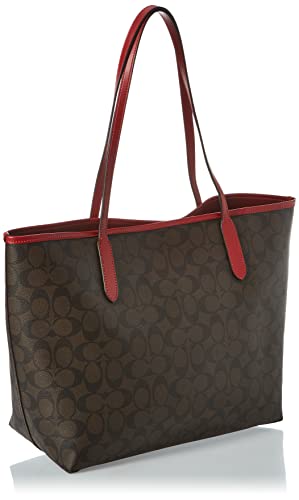 Coach Women's City Tote In Signature Canvas (IM/Brown 1941 Red)