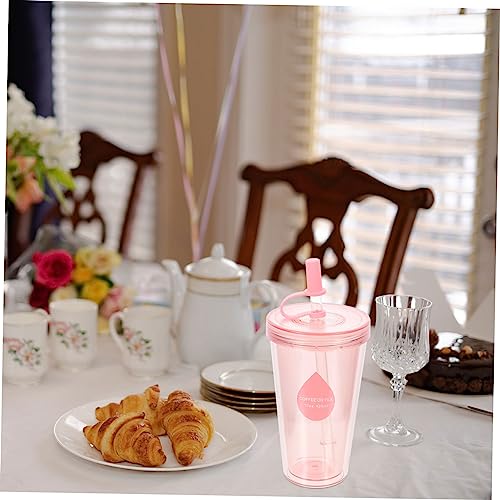 Healvian Straw Cup Milk Tea Cup Smoothie Cups for Coffee Cups with Lids Bulk Sport Water Bottles Straw Drinking Cups Insulated Coffee Mug with Lid Travel Tumbler Cup Plastic Tea Cup