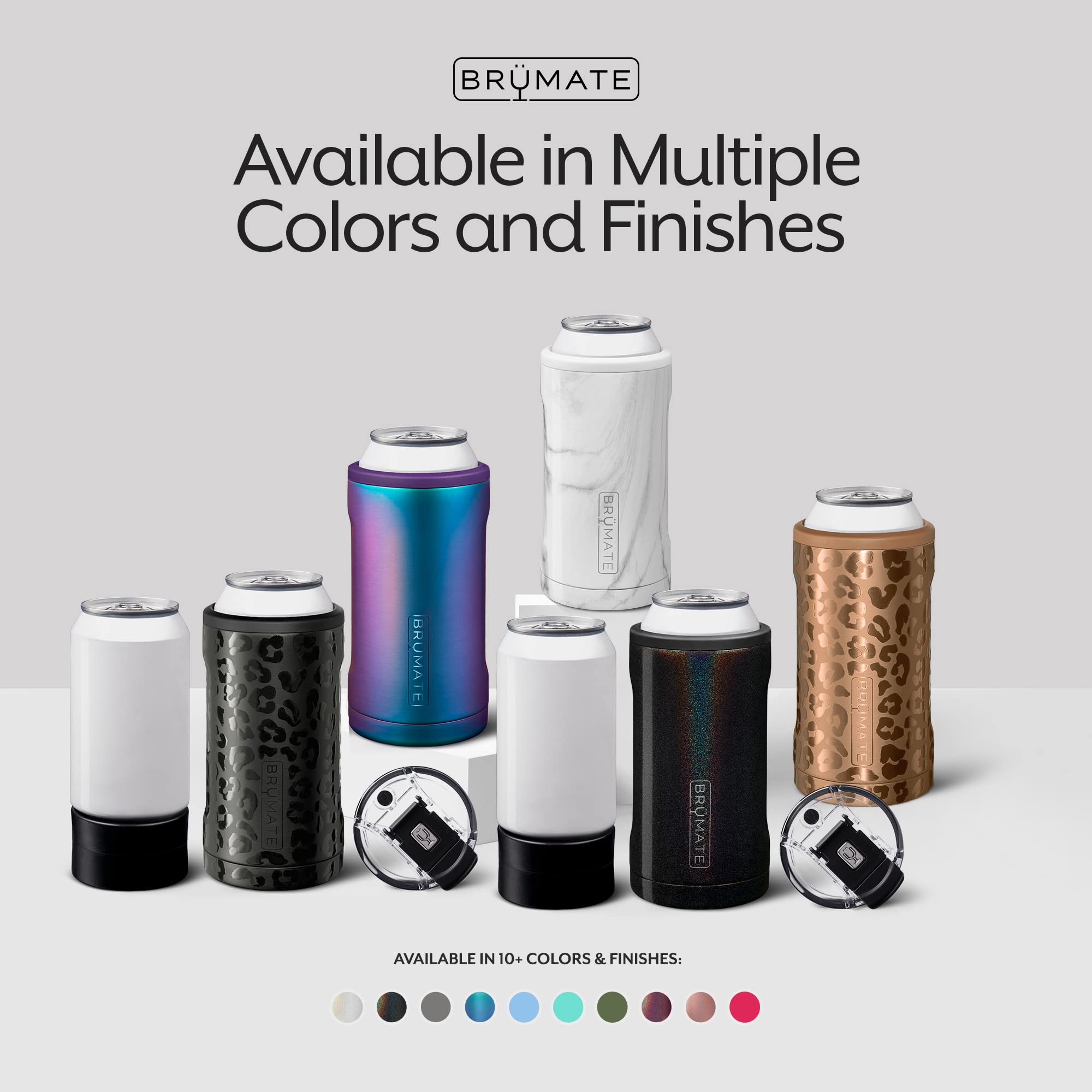 BrüMate Hopsulator Trio 3-in-1 Insulated Can Cooler for 12oz / 16oz Cans + 100% Leak Proof Tumbler with Lid | Insulated for Beer, Soda, and Energy Drinks (Glitter Mermaid)