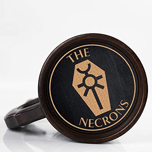 Necrons Beer Stein, Personalized 40K Wooden Beer Mug, Custom Gamer Gift, Video Gamer Tankard, Gift for Men, Gift for Him, Geek Gift