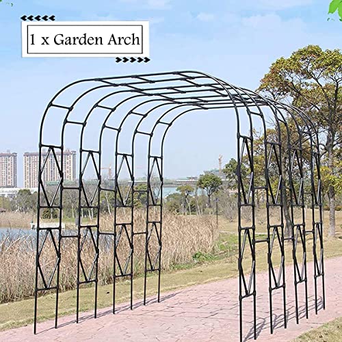 Heavy Duty Garden Arch Roses Vines Black Metal Tubular Arbour Archway Arches Trellis Arbor Frame Anti-Rust Weatherproof 1 Pcs 1.8x2.4m 2.8x2.4m 3.2x2.4m (Black W2.3xH2.4m)
