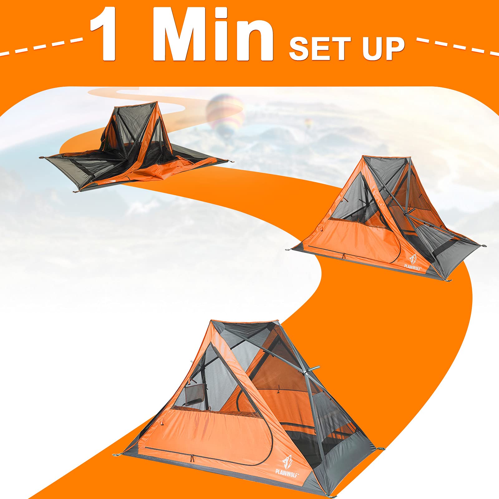 Camping Tent, Easy Up 2 Person Tents