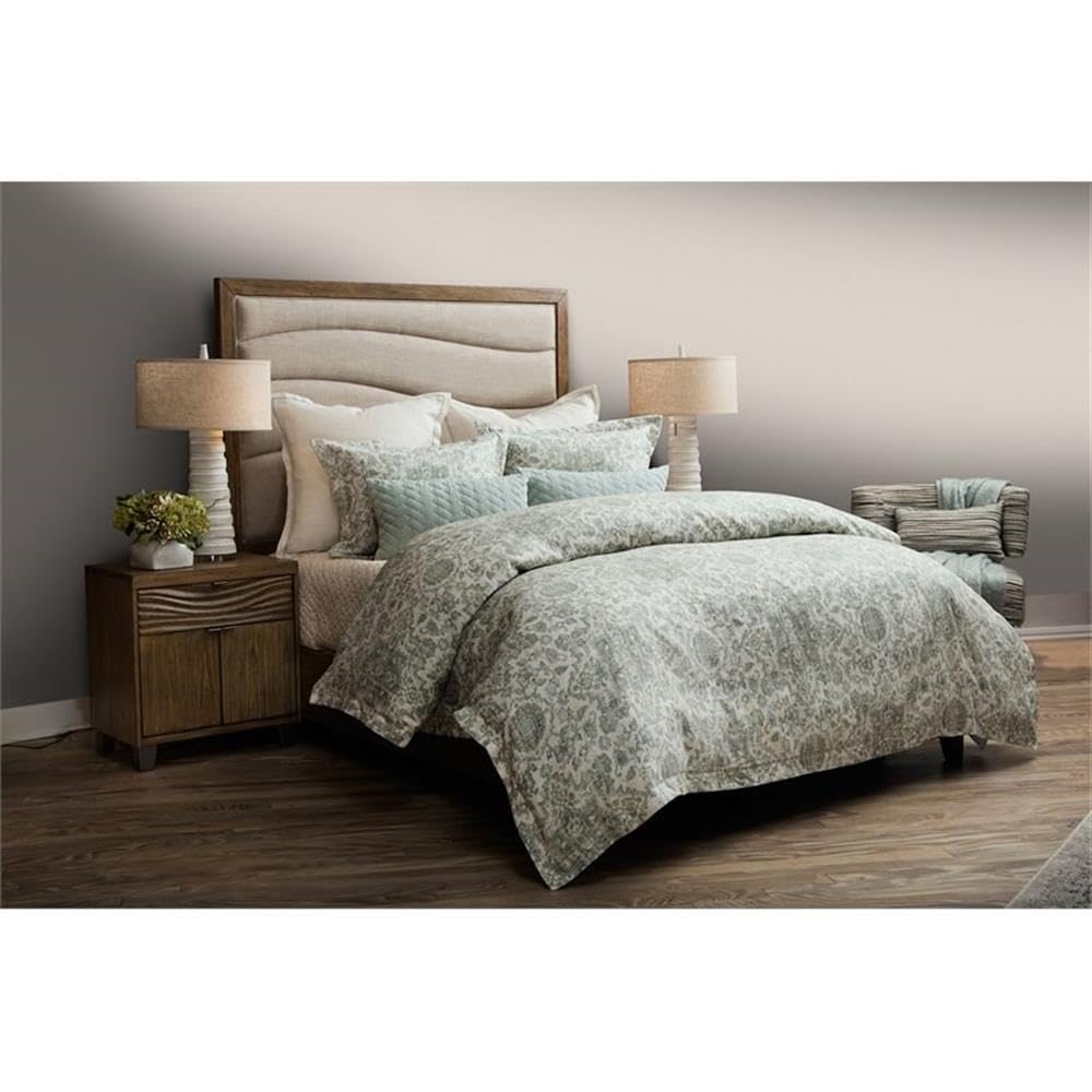 Michael Amini Aico Amini Northridge 8 pc King Duvet Set in Spa,Blue,BCS-KD08-NORTH-SPA