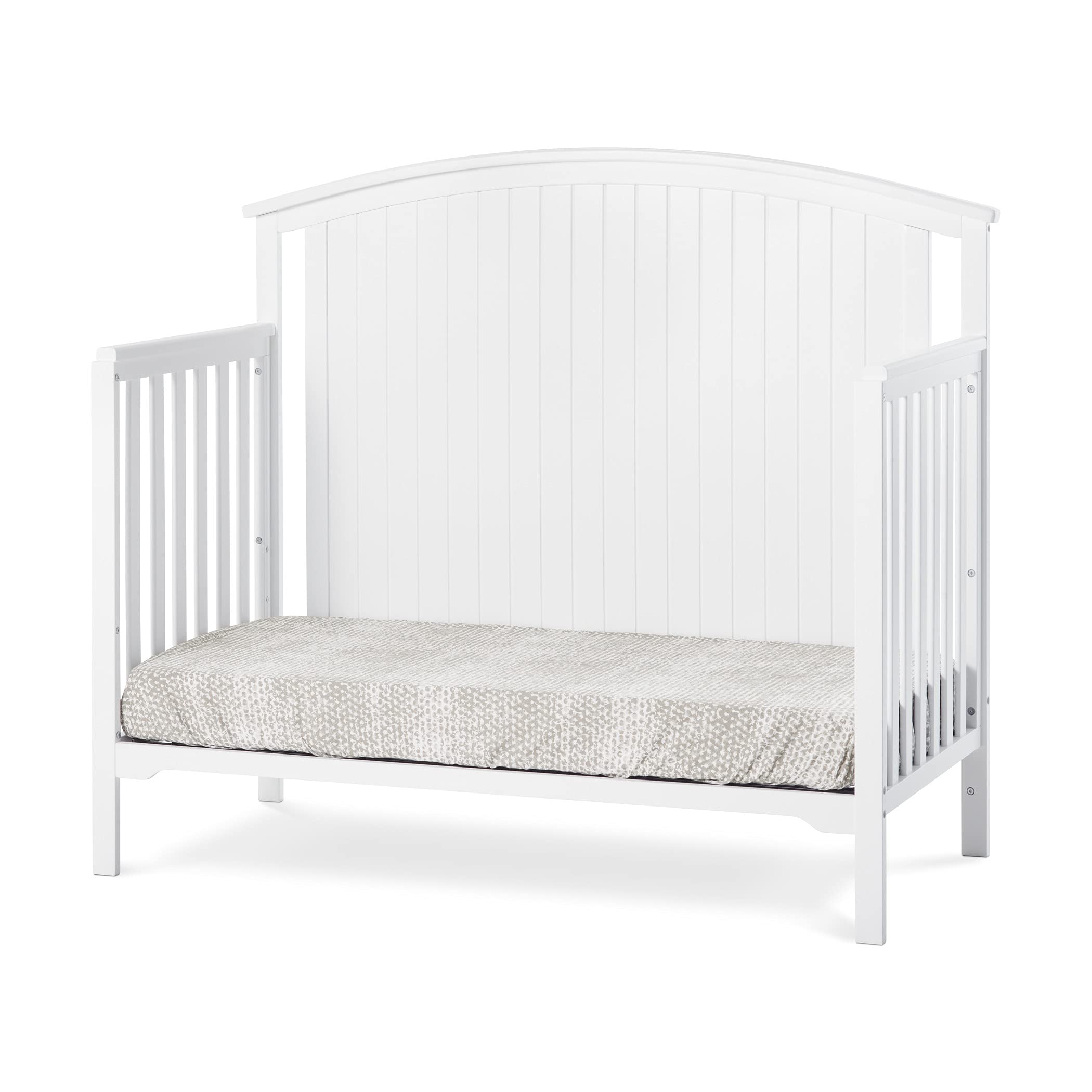 Child Craft Cottage Curve Crib and Dresser Nursery Set, 3-Piece, Includes 4-in-1 Convertible Crib, 3 Drawer Dresser, and Changing Table Topper, Grows with Your Baby (Dapper Gray)