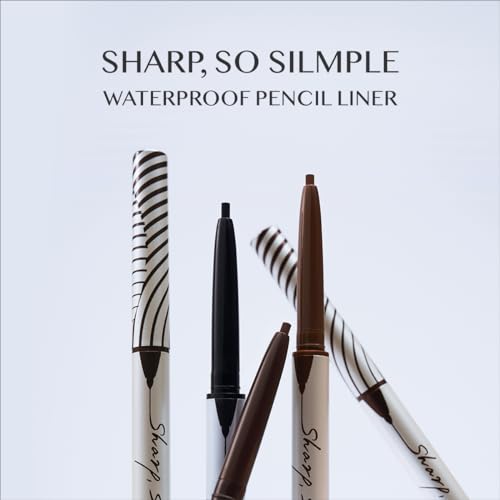 CLIO Sharp So Simple Waterproof Pencil Eye Liner, Micro Precision Tip (2mm), Twist Up, Self-Sharpening, Long Lasting, Smudge-Resistant, High-Intensity Color, Ultra-Smooth (01 Black)