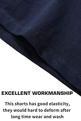 czzstance Mens Shorts Casual Cotton Athletic Shorts Drawstring Workout Running Shorts with Pockets Navy