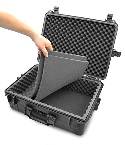 CASEMATIX Waterproof DJ Mixer and Accessories Case Compatible with Zoom LiveTrak L-12 12 Channel Digital Audio Mixer And Recording Accessories, Dense Absorbing Foam with Rugged Shell - Case Only