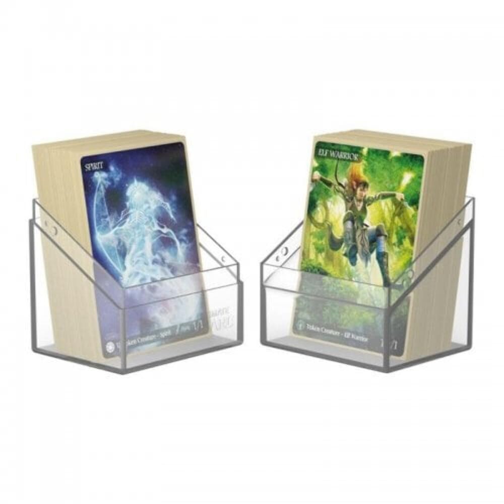 Ultimate Guard Boulder 80+, Deck Case for 80 Double-Sleeved TCG Cards, Clear, Secure & Durable Storage for Trading Card Games, Soft-Touch Finish