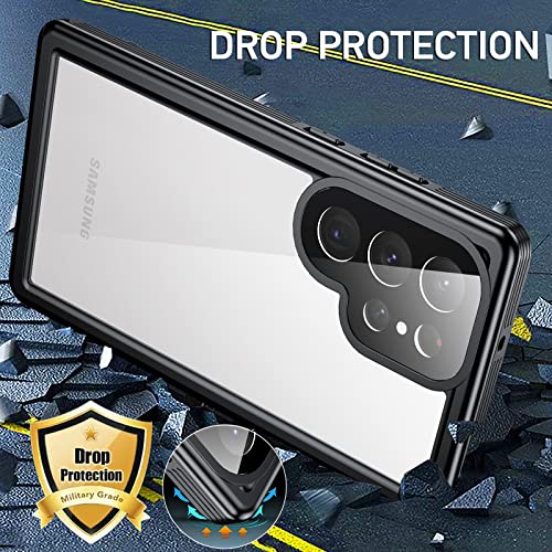 Joytra for Samsung Galaxy S23 Ultra Case Waterproof, Built in Screen Protector, Heavy Duty Military Grade Drop Protection, Full Body Clear Cover with Shockproof Case for Galaxy S23 Ultra 5G 6.8’’