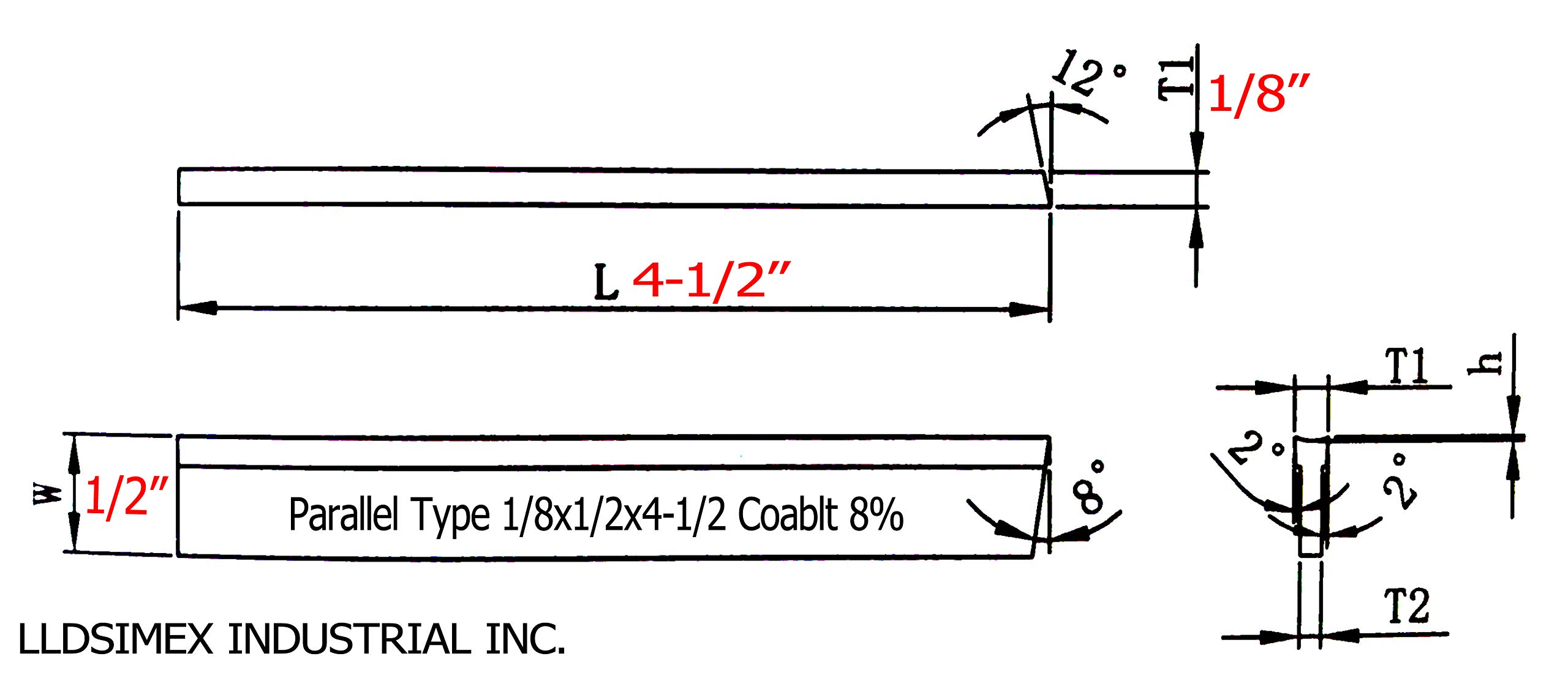 LLDSIMEX Set of 2 8% Cobalt 1/8" x 1/2" x 4-1/2" for Lathe Parting Cut Off Blade Parallel Tyle