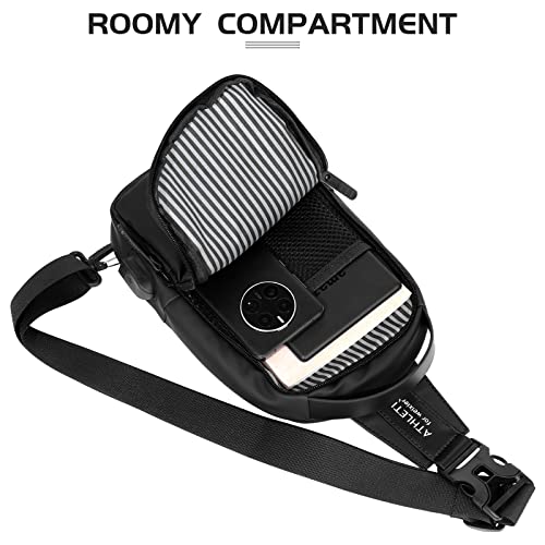 Konelia Crossbody Sling Bag Men Backpack Shoulder Bag Waterproof Chest Bag Backpack for Hiking Walking Biking Travel Cycling