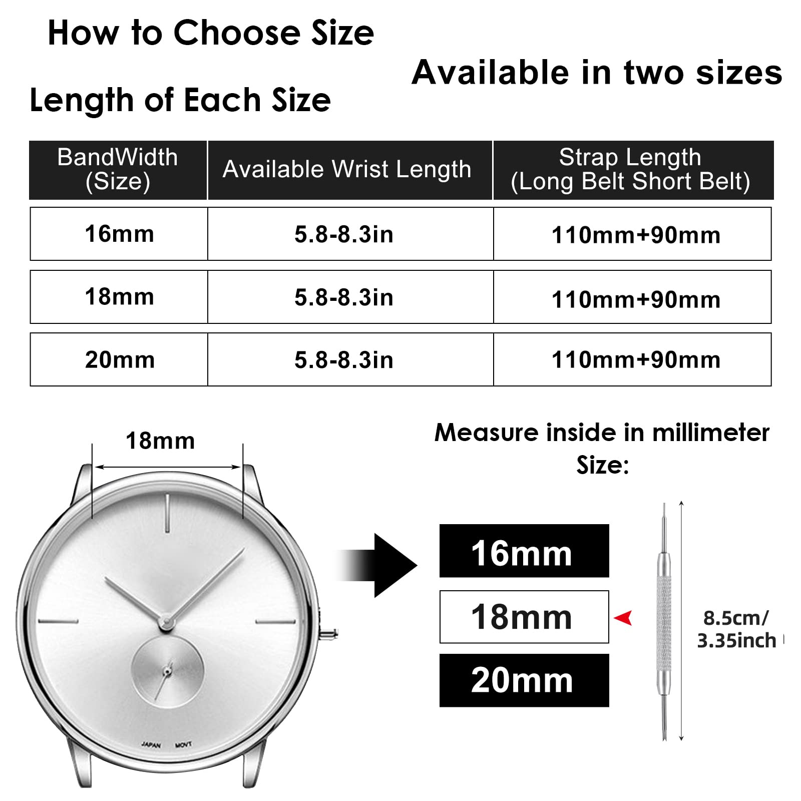 cobee Milanese Mesh Watch Bands, Quick Release Replacement Watch Straps Adjustable Stainless Steel Watchbands for Men Women Universal Metal Mesh Straps Compatible with 18mm Lug Width(Silver, 18mm)