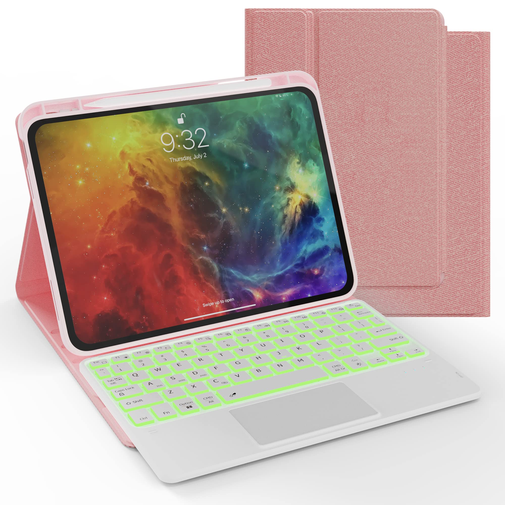 for 14.6 inch Samsung Galaxy Tab S9 Ultra/S8 Ultra Case with Detachable Keyboard - 7 Color Backlit, Smart Touchpad, Multi-Angle Keyboard Case for 14.6" Galaxy Tab S9 Ultra 2023/S8 Ultra 2022, Pink