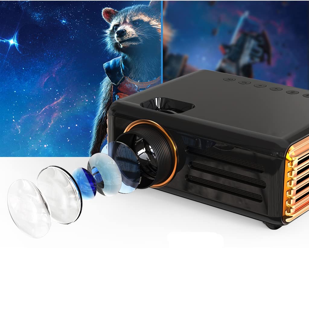 FZZDP Mini Projector 1920x1080p Retro Projectors 8000 Lumens Android iOS Home Bedroom Smart Phone Proyector