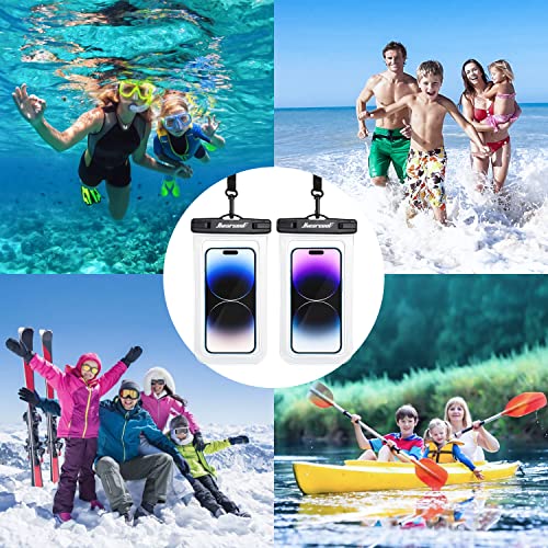 Hiearcool Universal Waterproof Phone Pouch, Waterproof Phone Case Compatible for iPhone 14 13 12 11 Pro Max XS Plus Samsung Galaxy S22 Cellphone Up to 7.2", IPX8 Cellphone Dry Bag for Vacation-4 Pack