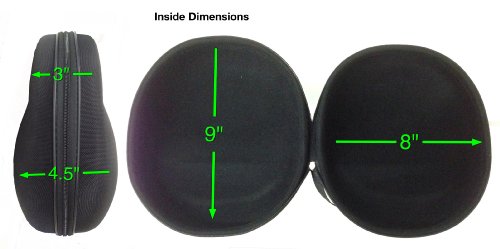 XL CASEBUDi Hard Headphone Case | Compatible with AKG, Audio Technica, Sony, Sennheiser, Turtle Beach & More | Black Ballistic Nylon