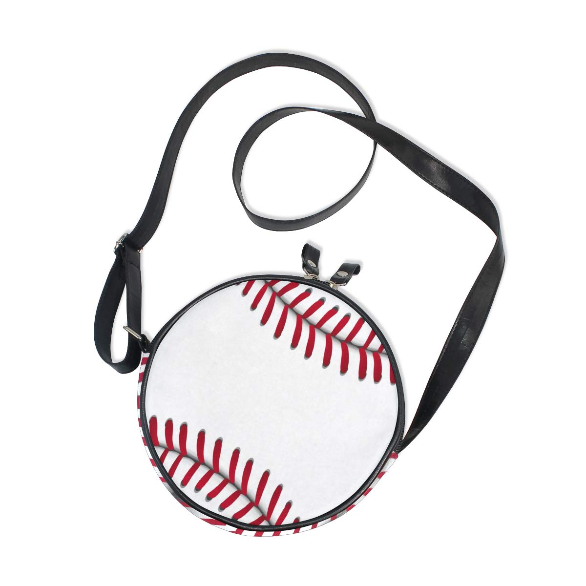 Women Round Crossbody Bag Baseball Sports Ball Small Circle Bag Handbag