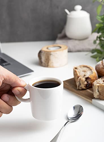 Sweese 3.5oz Porcelain Espresso Cups Set of 4, Mini Coffee Mugs Demitasse Cups - White (409.401)