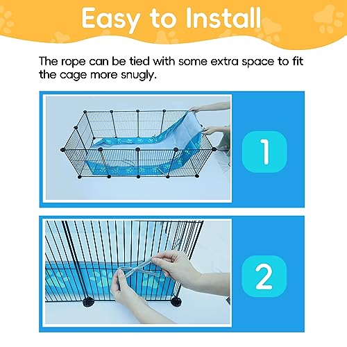 Guinea Pig Cage Liner Waterproof Oxford Bottom Pet Bedding for Rabbit Chinchilla Hedgehog Ferret Small Animals Cage C&C Playpen Accessories, 48x24 inch Blue