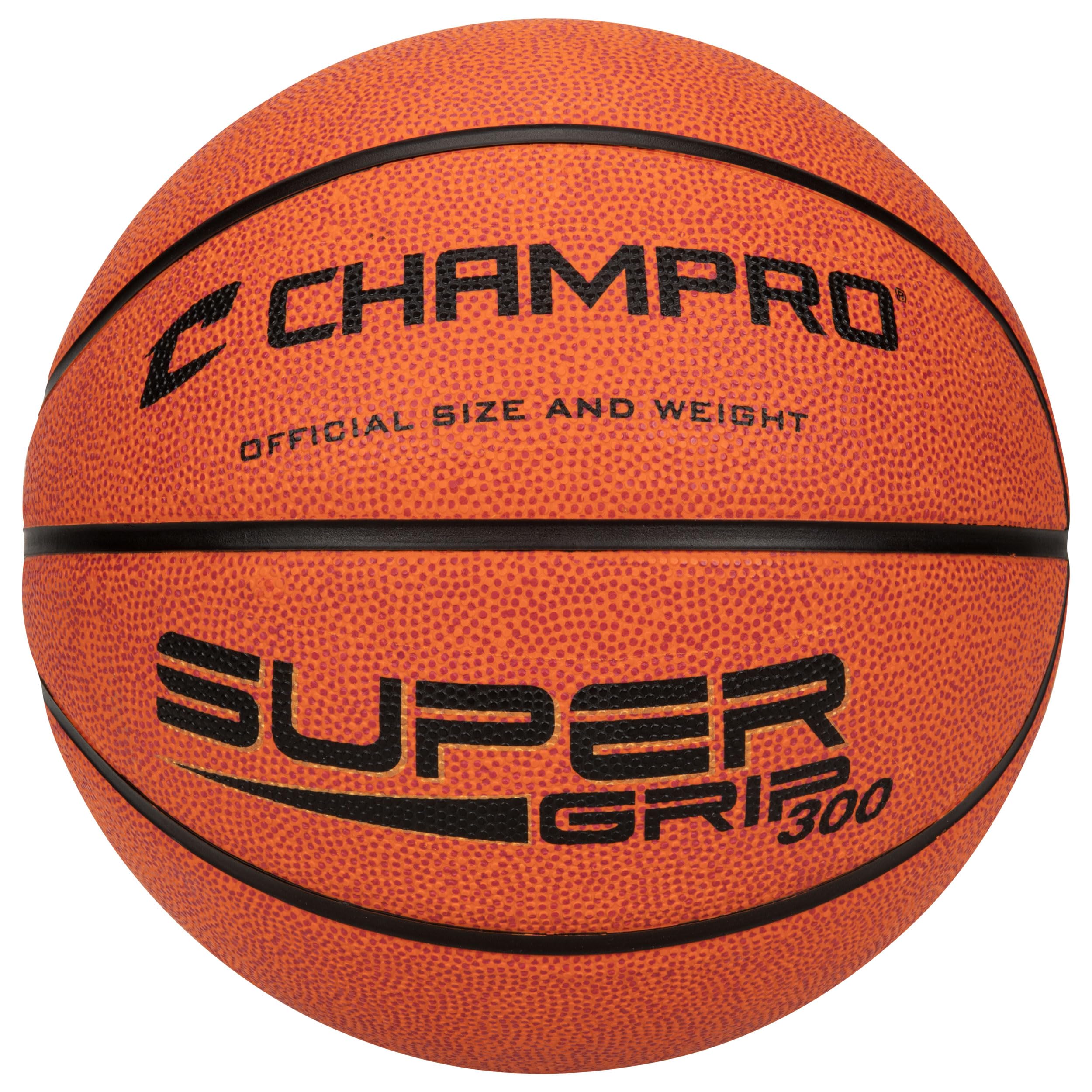 Champro Easy Grip Rubber Basketball, Official (Brown, Regulation)