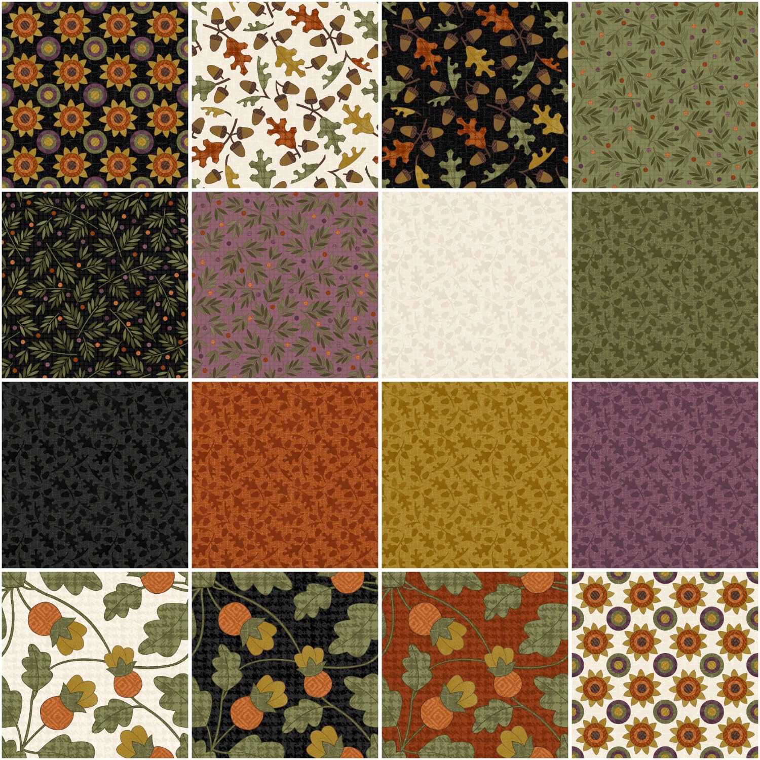 Bonnie Sullivan Autumn Harvest Flannel Charm Pack 42 5-inch Squares Maywood Studio