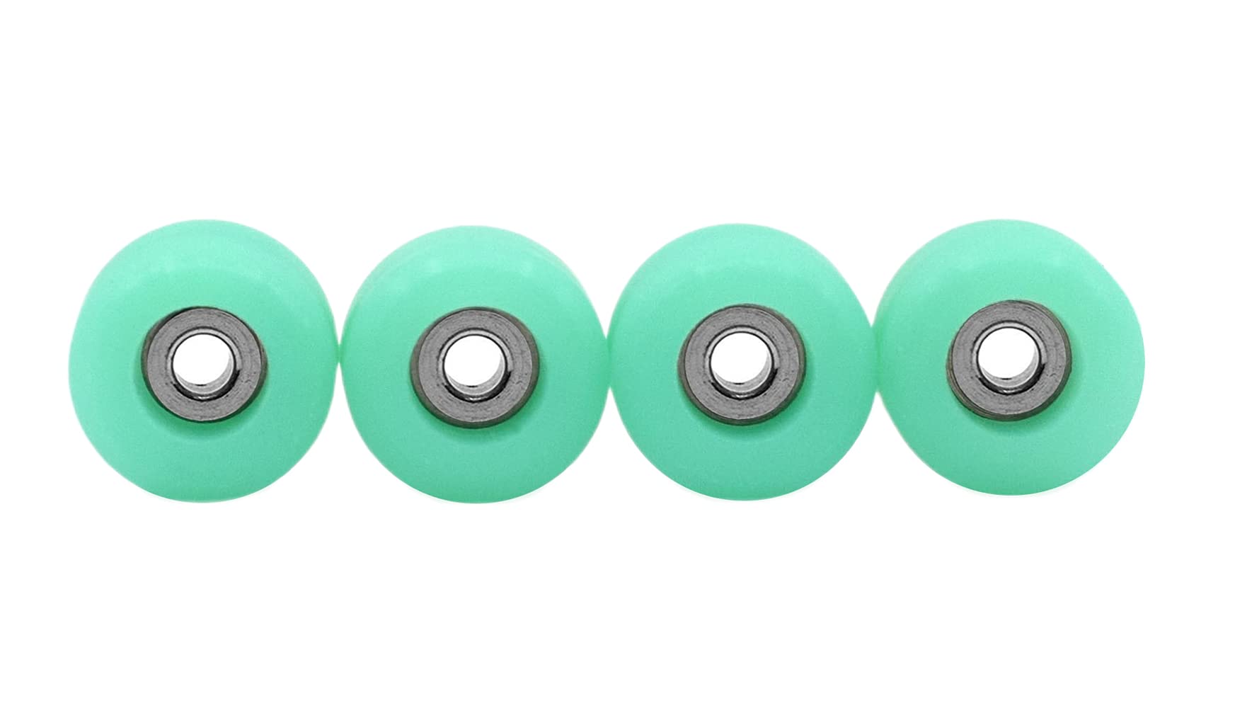 Teak Tuning Apex 71D Urethane Fingerboard Wheels - New Street Shape, 7.7mm Diameter - Ultra Spin Bearings - Made in The USA - UV Neon Teak Teal Colorway