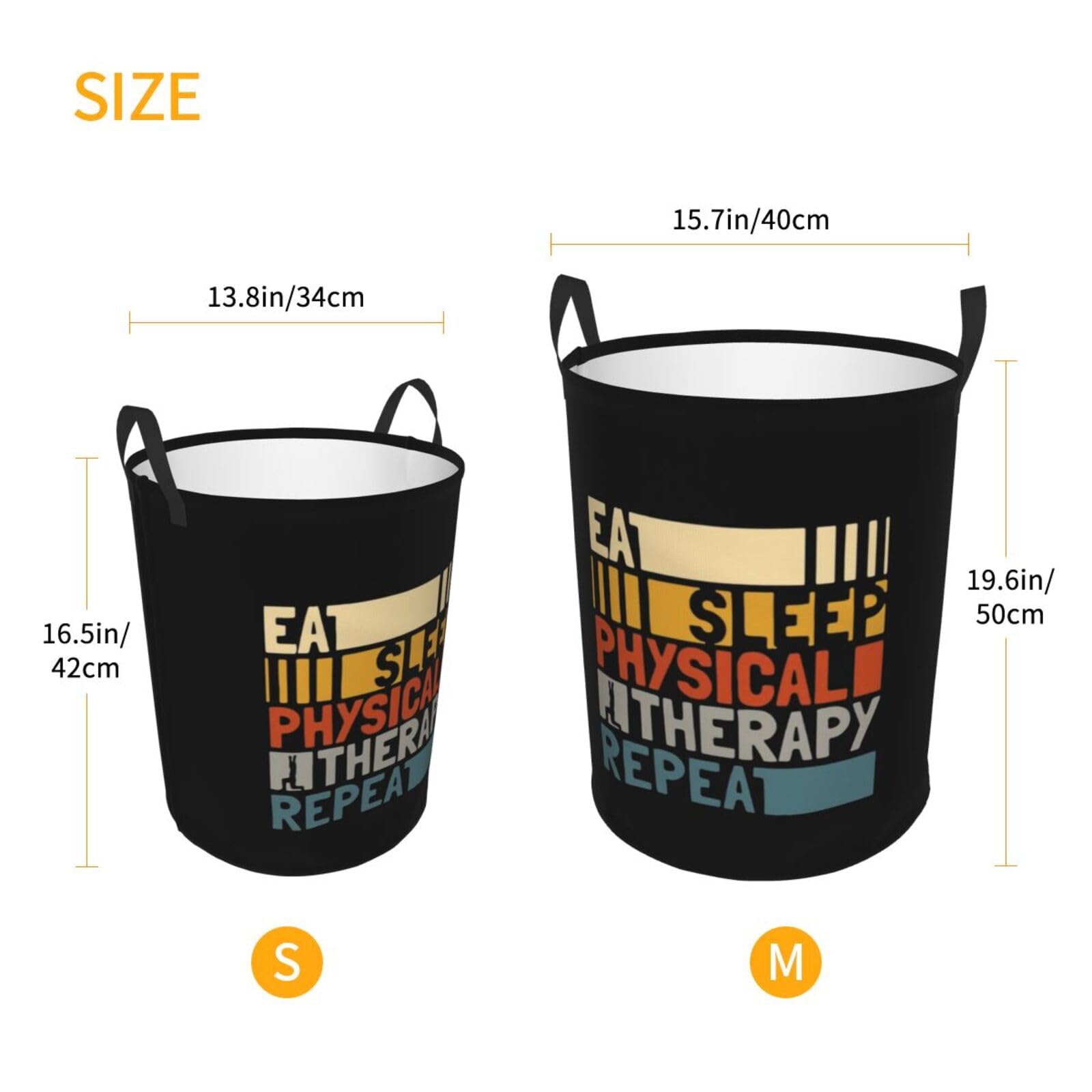 Eat Sleep Physical Therapy Laundry Basket Circular Portable Storage Box Organizer Laundry Basket Portable Laundry Storage Box Laundry Basket