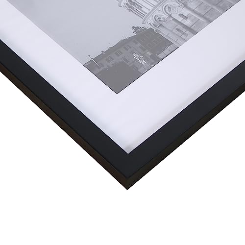 PEALSN 8.5 x 11 Picture Frame Set of 6, Display Pictures 6x8 with Mat or 8.5 x 11 Without Mat for Wall Mounting Display, Photo Frames Collage for Wall Decor, Black.