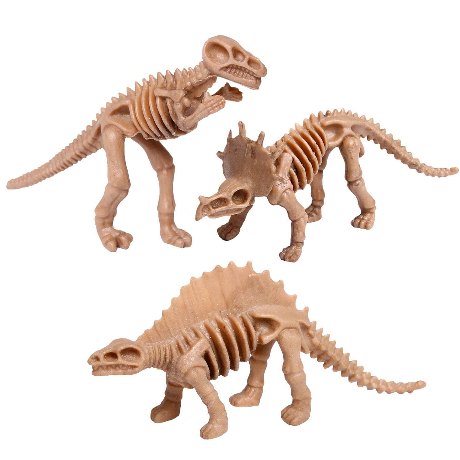 UPINS 30 Pack Dinosaur Fossil Skeletons 3.7 Inch Assorted Dinosaur Skeleton Toy Figures Dino Bones Educational Gift for Science Play Dino Sand Dig Party Favor Decorations