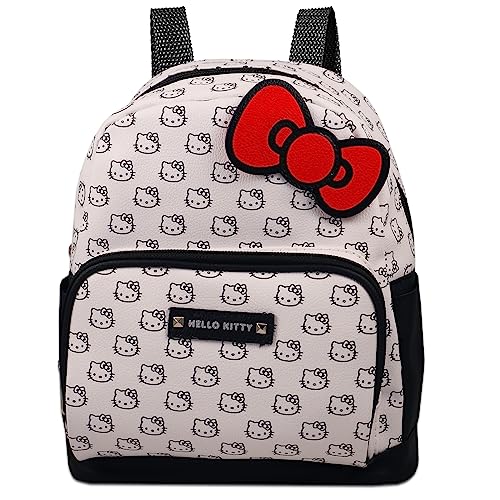 Hello Kitty Mini Backpack for Girls - Bundle with 10" Hello Kitty Backpack with Front Pocket Plus Stickers, More | Hello Kitty Backpack for Women