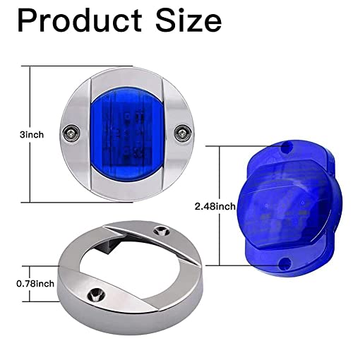 ikasus Round Trailer LED Marker Clearance Tail Lights,12V/24V Waterproof Led Trailer Light,Green 6 LED Stop Turn Tail License Brake Running Light Lamp for Trailers Boat Trailer Truck Marine Camper RV