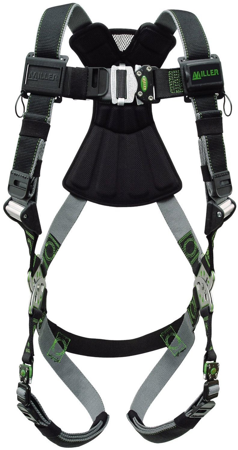 Miller by Honeywell RDTFDSD-QC-BDP/UBK Standard Revolution Full-Body Harness with Removable Belt, Front and Side D-Rings, Universal, Black