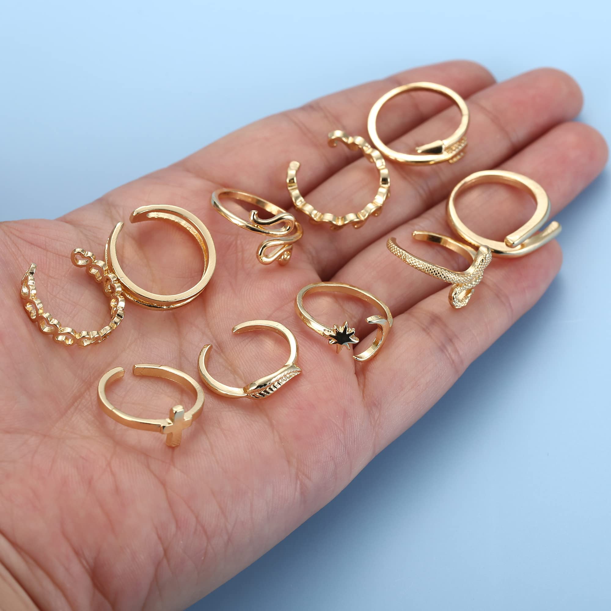 DOLOTTA 20PCS Adjustable Toe Rings for Women Heart Leaf Arrow Open Toe Ring Set Knuckle Midi Tail Ring Women Summer Beach Foot Jewelry Set